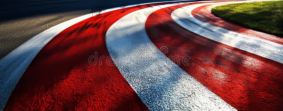 A Race Track Featuring a Sharp Bend and Skid Marks, Cropped Stock Image ...
