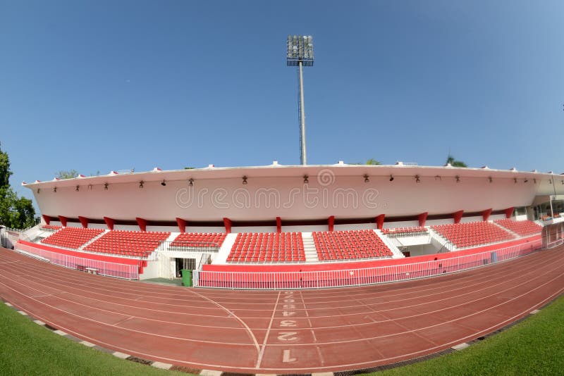 Race Track in Football Stadium Stock Image - Image of determination ...