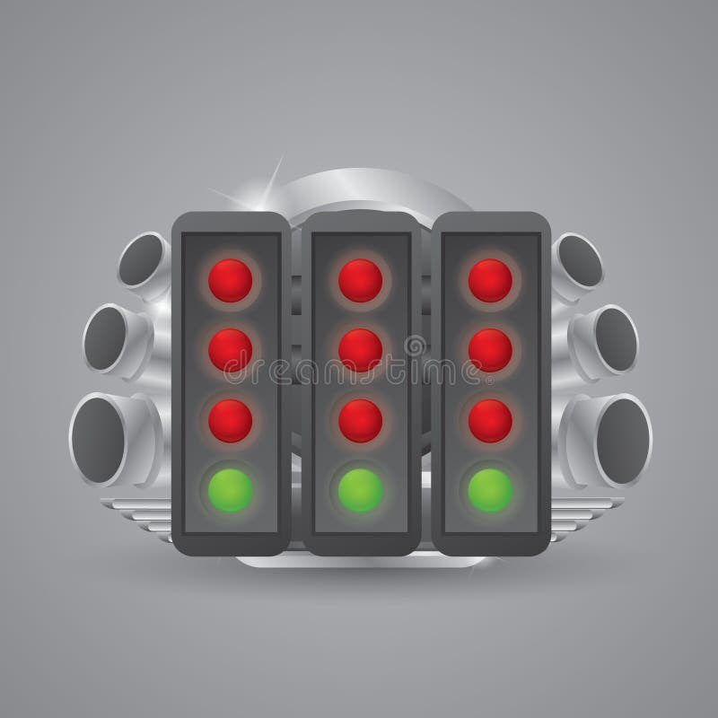 Race Track Lights. Vector Illustration Decorative Design Stock Vector ...