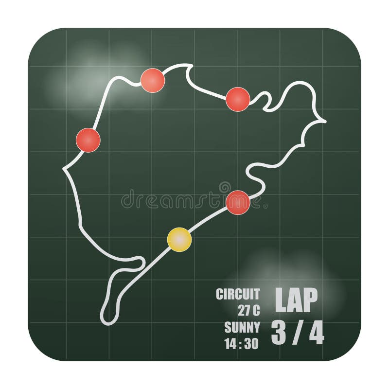 Race Track Map. Vector Illustration Decorative Design Stock Vector ...