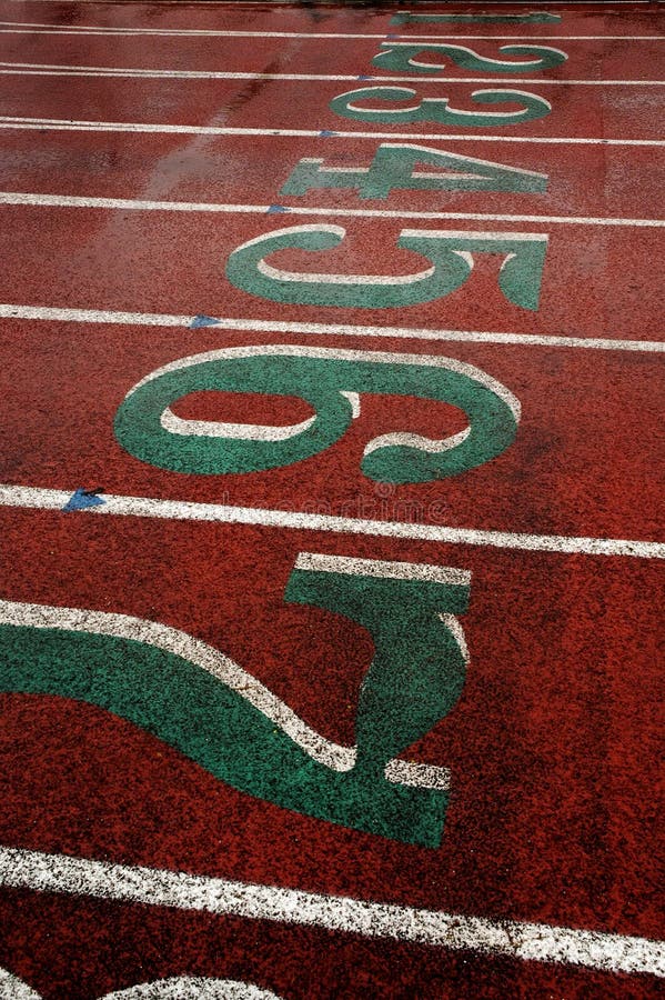 Race Track for Running Competitions Numbers and Lanes Stock Image ...