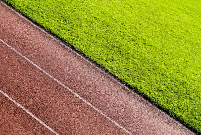 Race Track in Soccer Stadium Stock Photo - Image of field, colorful ...
