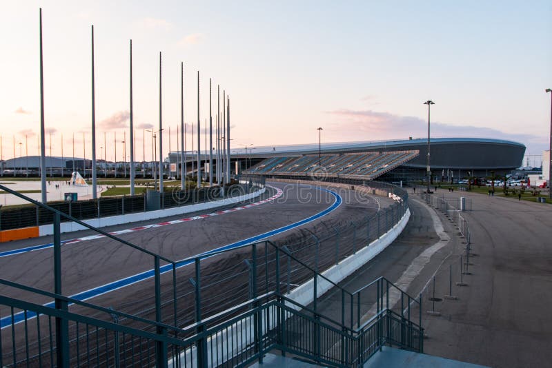 Race Track with Stands for Racing Cars Stock Image - Image of road ...