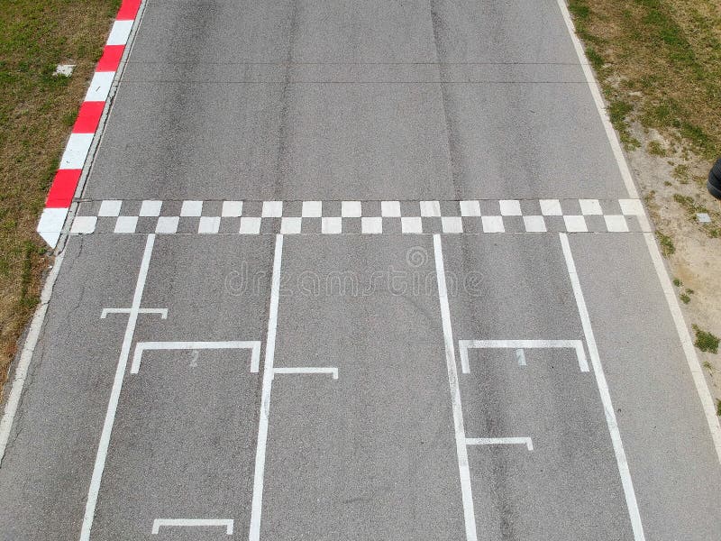 Race Track with Starting or End Line, Aerial View Background Stock ...
