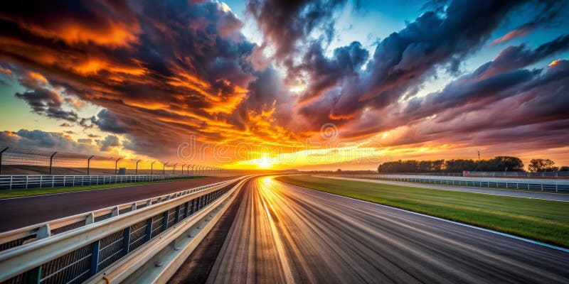 Race Track Sunset, Dramatic Sky, Motion Blur, Golden Hour, Race Track ...