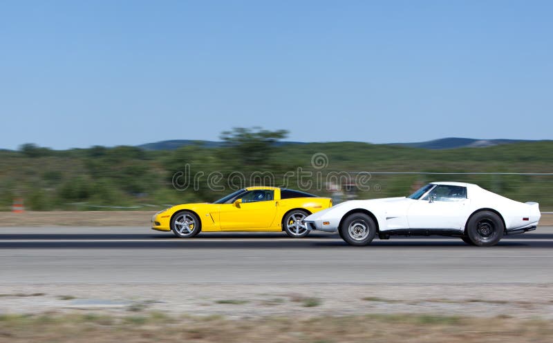 Race between Two Sportcars in a Straight Line Stock Photo - Image of ...