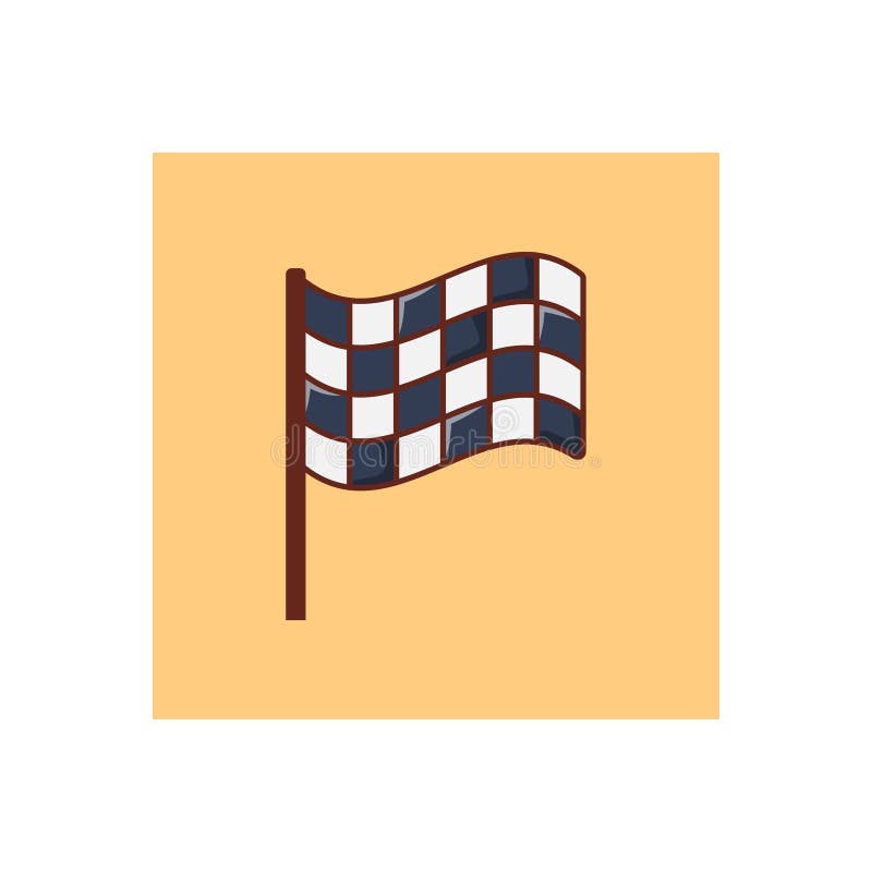 Race Vector Flat Colour Icon Stock Vector - Illustration of pennant ...