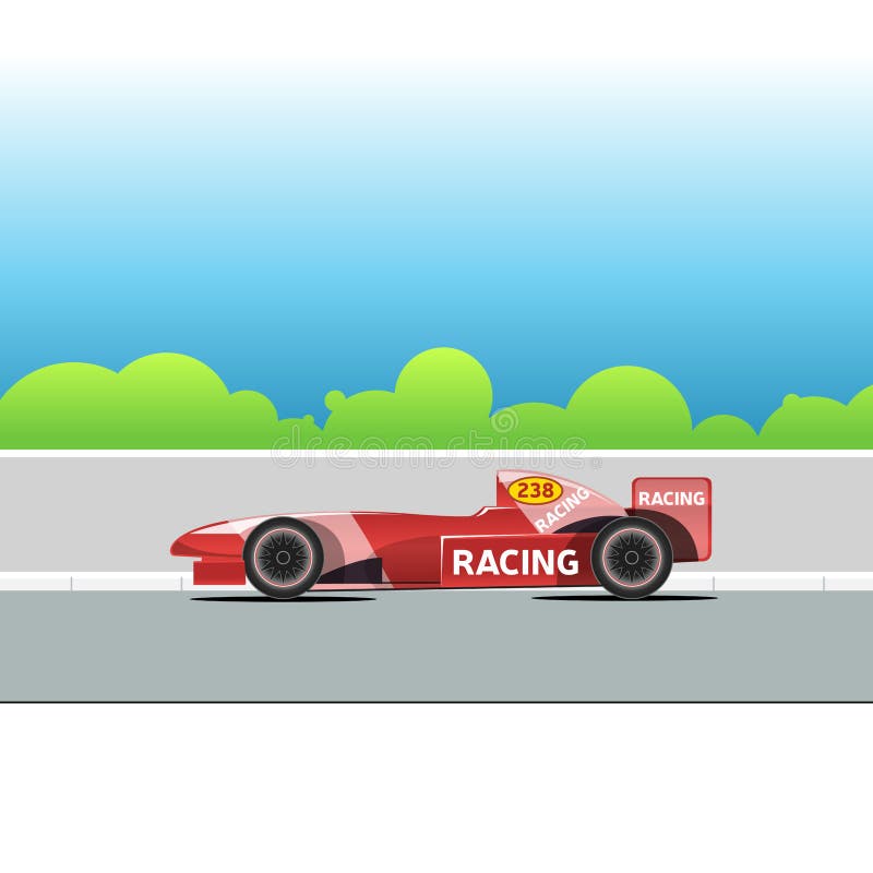 Raceauto Op Een Het Rennen Spoor Vector Illustratie - Illustration of ...