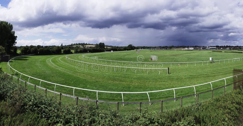 Horse Racing on Green Racecourse Stock Image - Image of racecourse ...