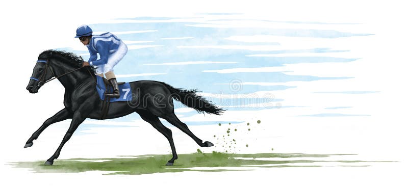 Jockey on a Brown Racehorse Stock Vector - Illustration of isolated ...