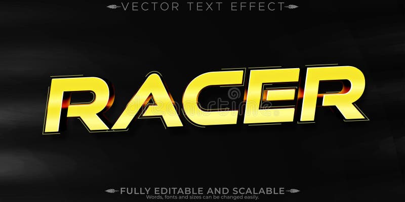 Racer Editable Text Effect, Editable Speed and Fast Text Style Stock ...