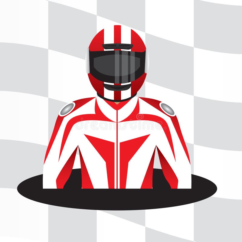 Racer with Helmet. Vector Illustration Decorative Design Stock Vector ...