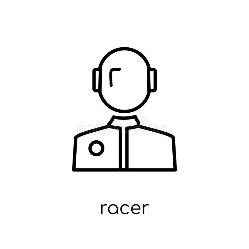 Racer Icon. Trendy Modern Flat Linear Vector Racer Icon on White Stock ...