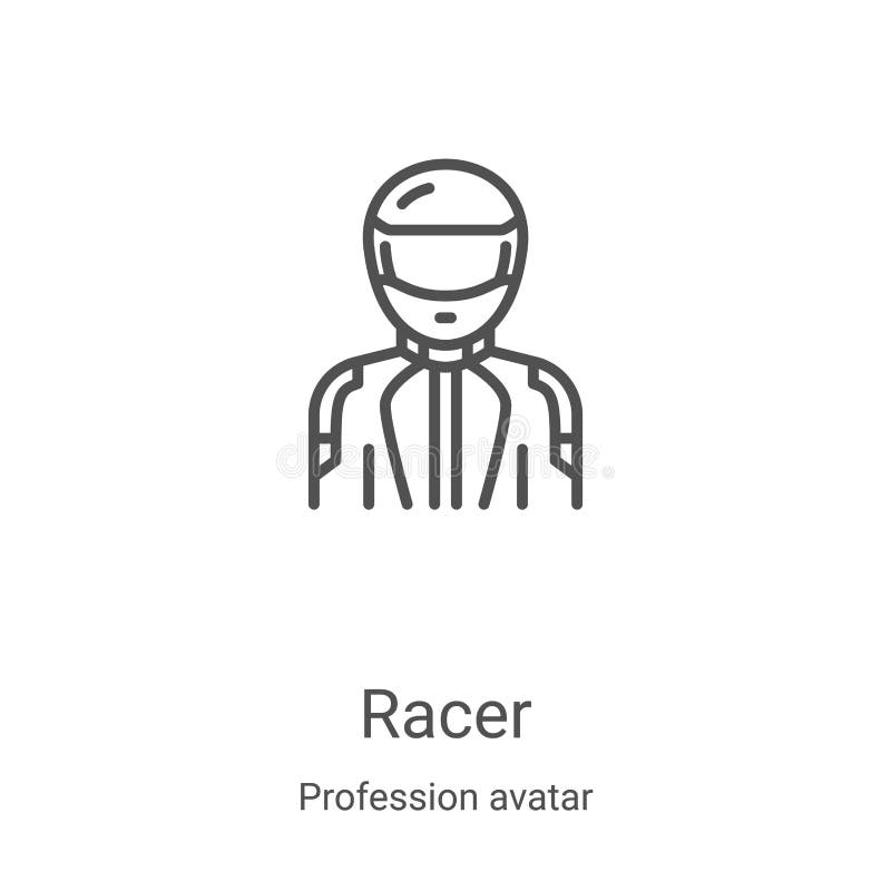 Racer Icon, Black Vector Sign with Editable Strokes, Concept ...