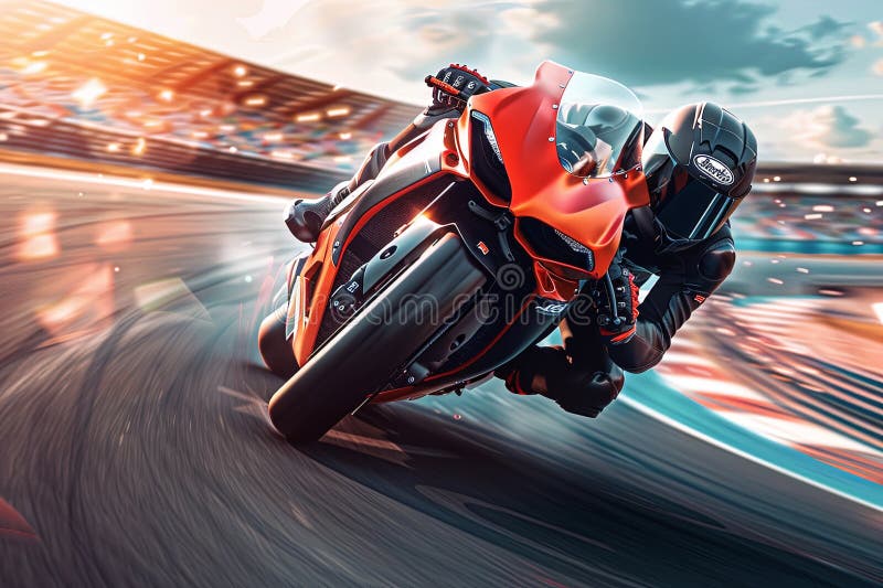 A Racer Leans into a Sharp Turn, Showcasing Impressive Skill and ...