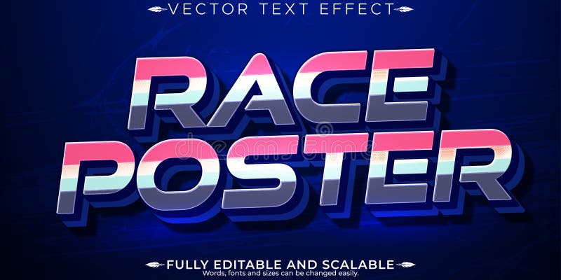 Racer Poster Text Effect, Editable Sport and Champion Text Style Stock ...