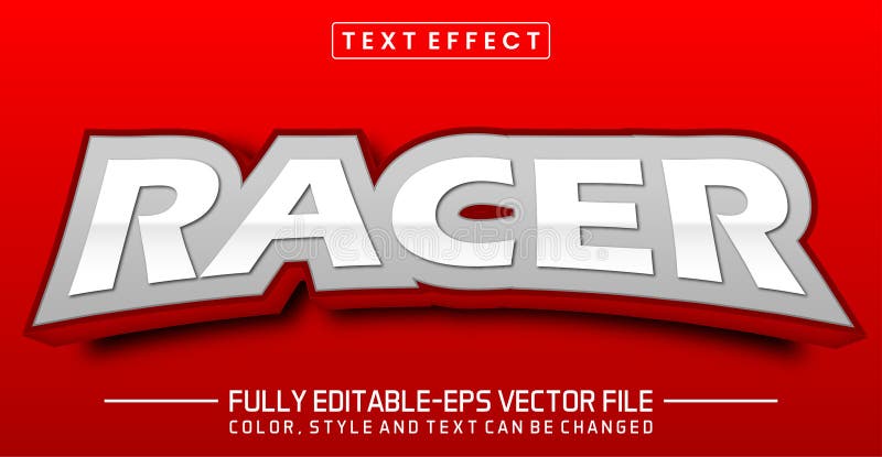 Racer Text Editable Style Effect Stock Illustration - Illustration of ...