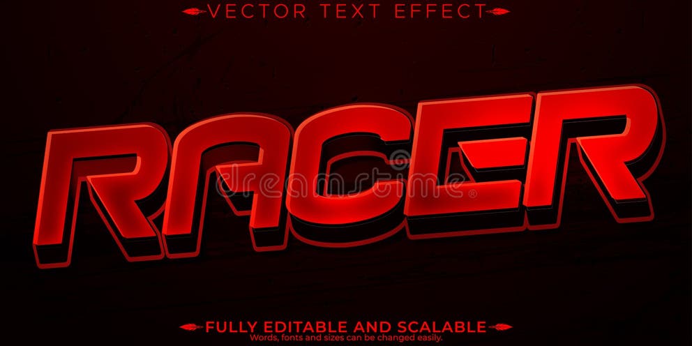 Racer Text Effect, Editable Speedster and Fast Customizable Font Style ...