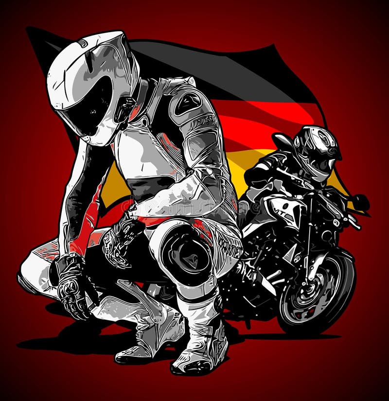 Races with Motorbikes and German Flags Stock Vector - Illustration of ...
