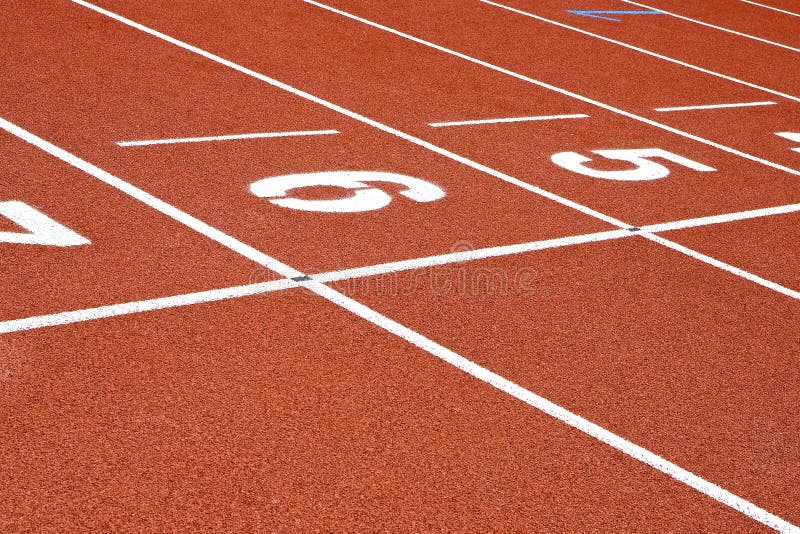 Number on Running Track Finish Line Stock Photo - Image of grass ...