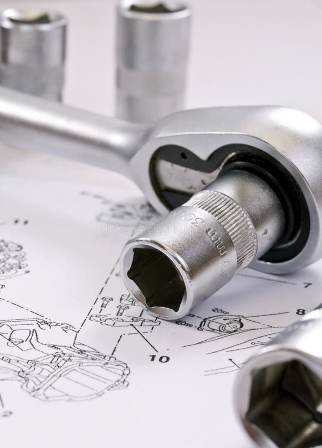 Ratchet and sockets stock photo. Image of isolated, mechanical - 5614810
