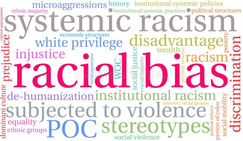 Racial Bias Word Cloud stock vector. Illustration of microaggressions ...