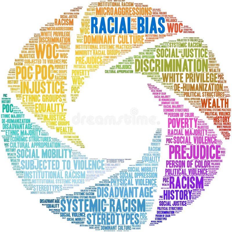Racial Bias Word Cloud stock illustration. Illustration of prejudice ...