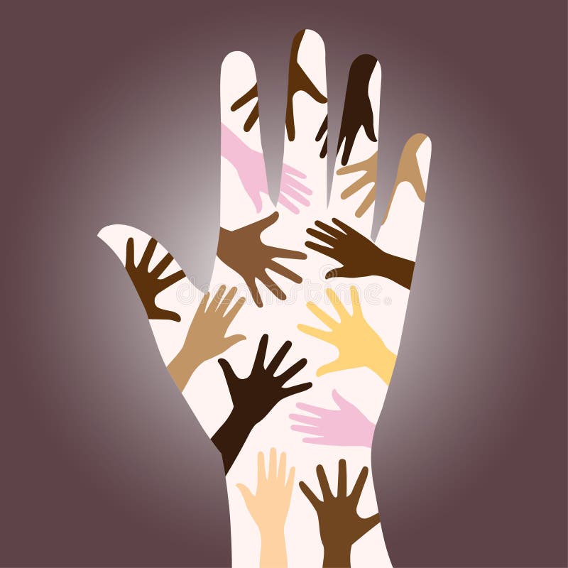 Racial diverse hands stock vector. Illustration of curves - 17063829
