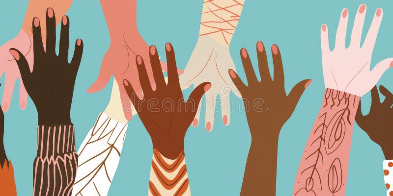 Racial Equality Shown by the Hands of Diverse Multi-ethnic and ...