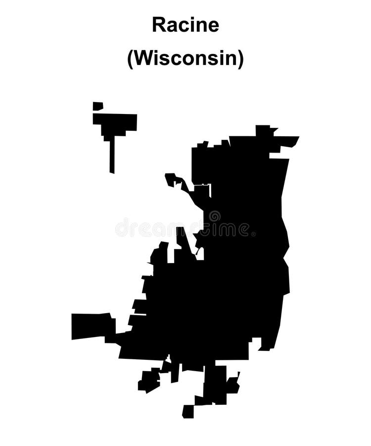 Racine outline map stock vector. Illustration of icon - 357625324
