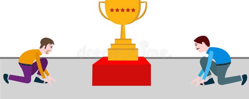 Tough Competition in Businesses To Become Market Leader Stock Vector ...