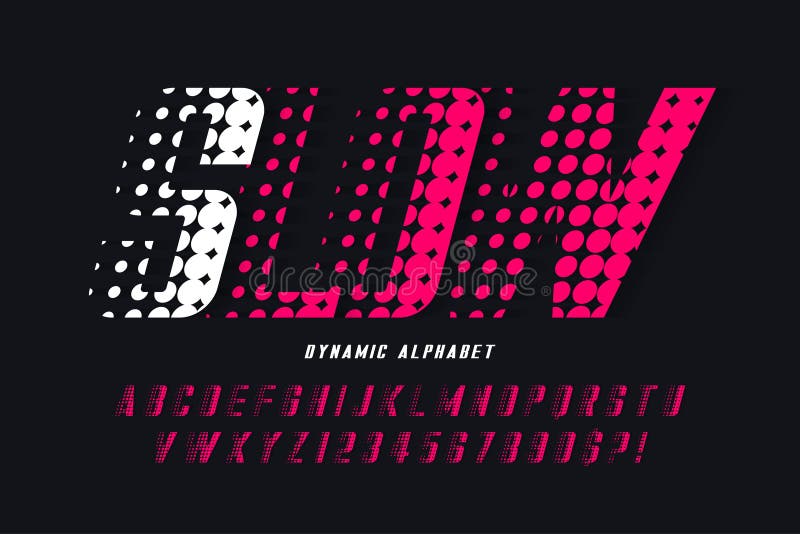 Racing Alphabet Design, Dynamic Typeface, Letters and Numbers. Stock ...