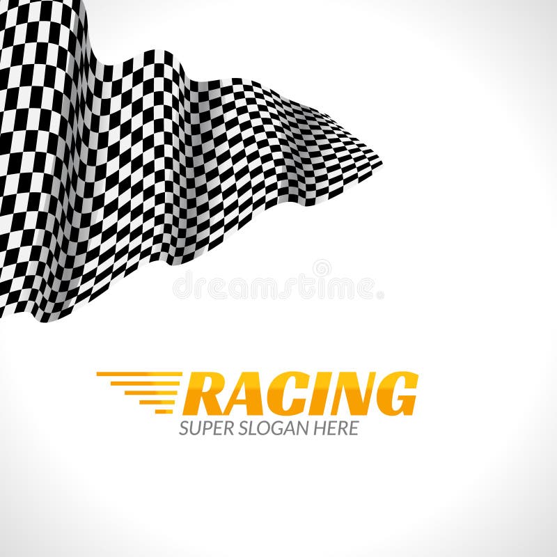 Racing Background with Race Flag, Vector Sport Design Banner or Poster ...
