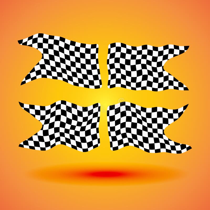 Racing Checkered Flags Orange Wave Background Stock Illustrations – 12 ...