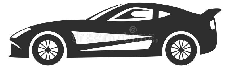 Racing Black Icon. Sport Car Side View Stock Vector - Illustration of ...
