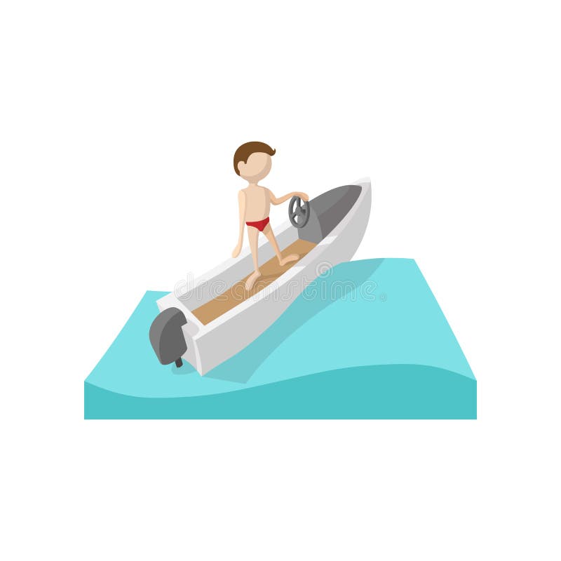 Racing boat cartoon icon stock vector. Illustration of ocean - 79661284