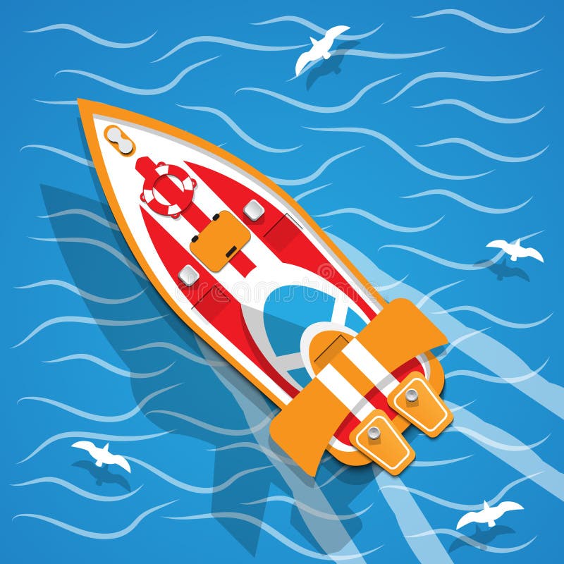 The racing boat. stock vector. Illustration of boat, flat - 89003959