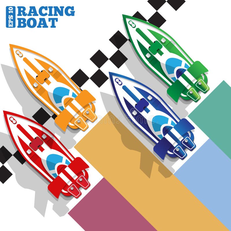 The Racing Boats at the Finish Line. Stock Vector - Illustration of ...