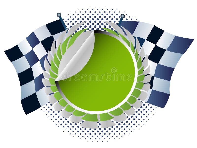 Racing Flags and Trophy on Vertical Blue Wave Stock Vector ...