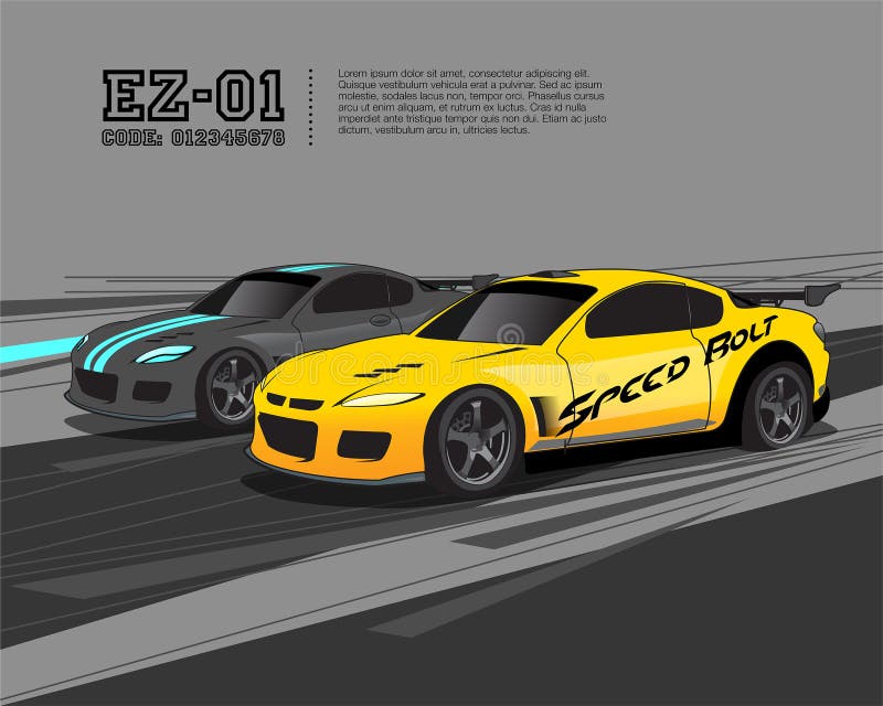 Speeding Racing Car Design stock vector. Illustration of concept - 32512608