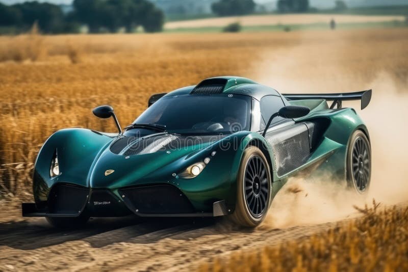 Racing Car, Driving on a Dirt Road. Stock Illustration - Illustration ...