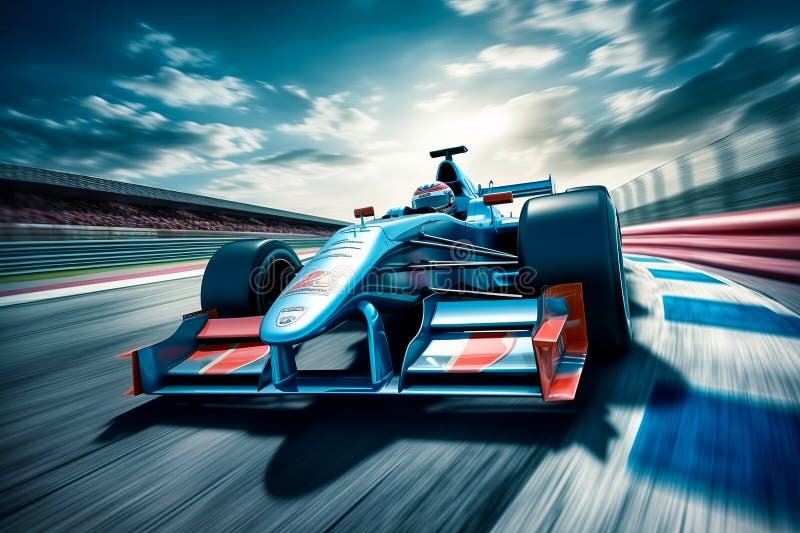 Racing Car Driving on Race Track with Motion Blurry in the Background ...