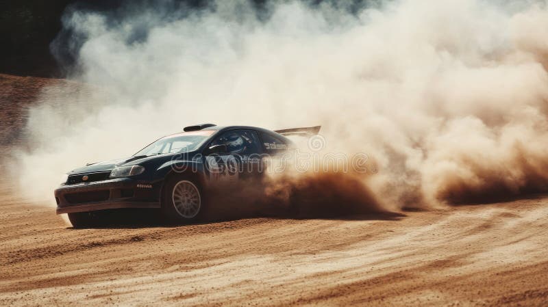 Racing Sport Car , Driving OnDust Stock Illustration - Illustration of ...