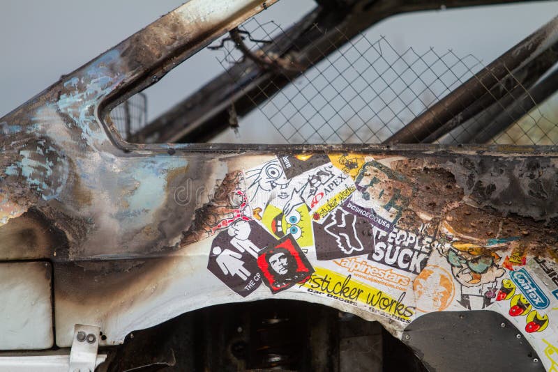 Racing Car after a Fire during a Race Editorial Photo - Image of racing ...