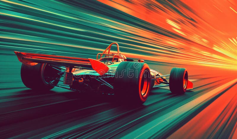 The Racing Car is Going Down the Finish Line Stock Image - Image of ...