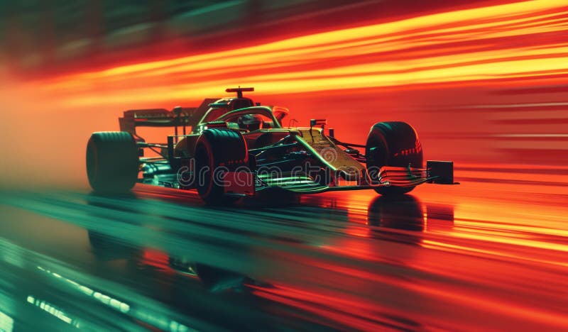 The Racing Car is Going Down the Finish Line Stock Image - Image of ...