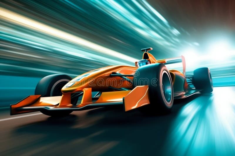 Racing Car at High Speed Passes the Track. Generative Ai Stock ...