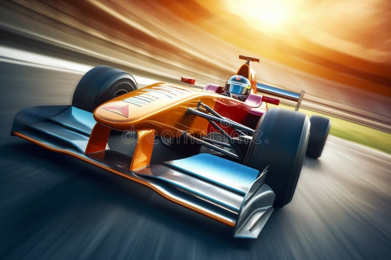 Racing Car at High Speed Passes the Track. Generative Ai Stock ...