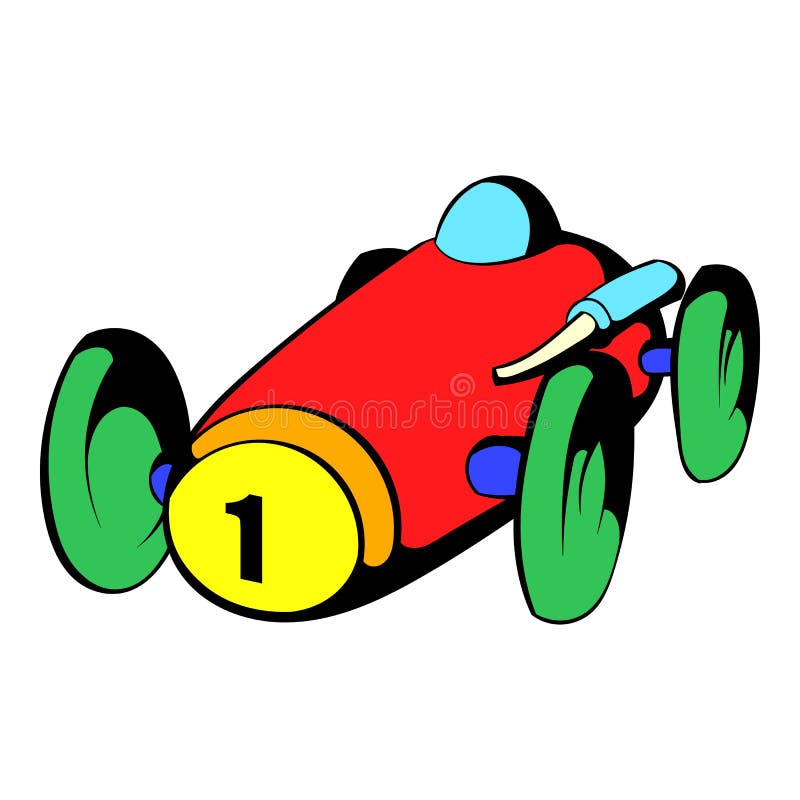 Racing Car Icon, Icon Cartoon Stock Vector - Illustration of automobile ...