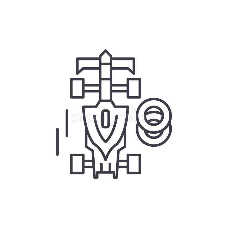 Racing Car Line Icon Concept. Racing Car Vector Linear Illustration ...